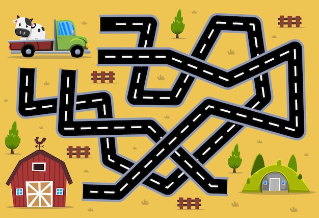 Whimsical Farm Road Map Adventure with Cow Truck | Jiffy Designs