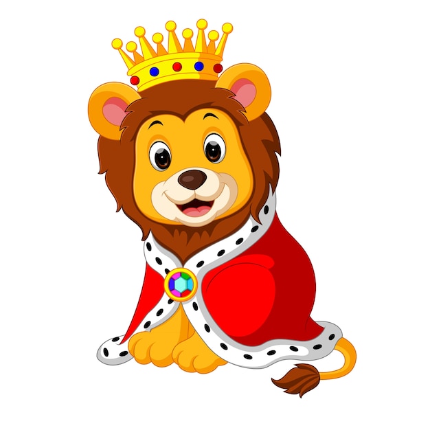 Adorable Crowned Lion King Cartoon Character Illustration | Jiffy Designs