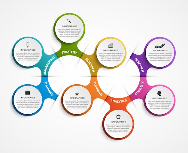 Colorful Circular Infographic with Business Concepts and Icons | Jiffy ...