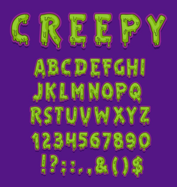 Spooky and Eerie Alphabet with Oozing Green Letters | Jiffy Designs