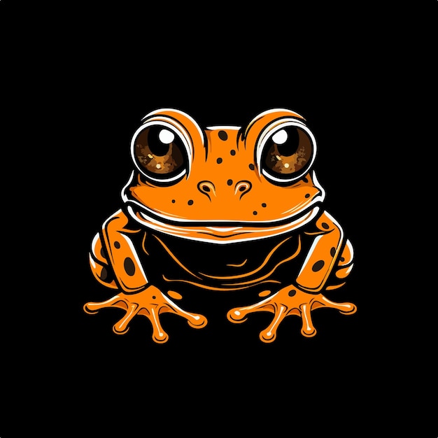 Cheerful Spotted Frog with Expressive Eyes on Black | Jiffy Designs