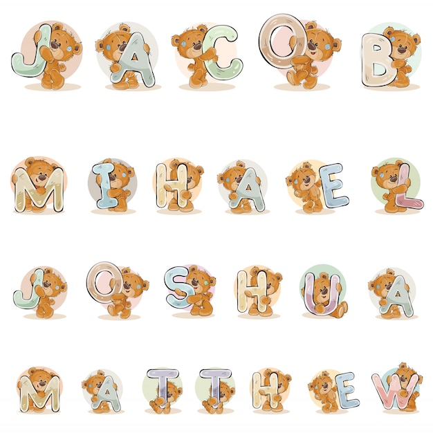 Cute Teddy Bear Alphabet Letters with Floral Decorations | Jiffy Designs