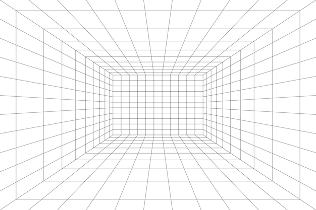 Geometric Perspective Grid: Minimalist Architectural Illustration ...
