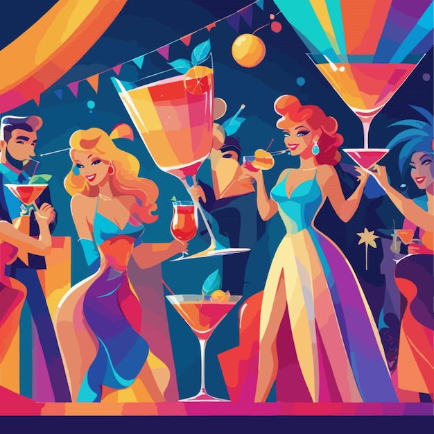 Vibrant Cocktail Party with Glamorous Guests | Jiffy Designs