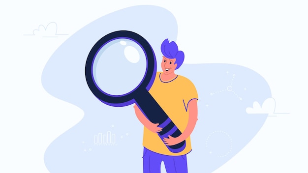 Curious Explorer Examining the World Through a Magnifying Glass | Jiffy ...