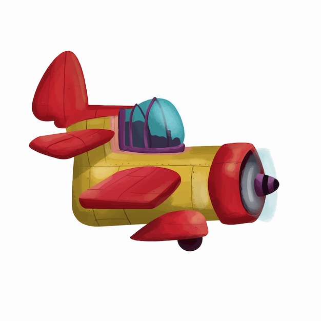 Whimsical Retro Airplane in Vibrant Primary Colors | Jiffy Designs