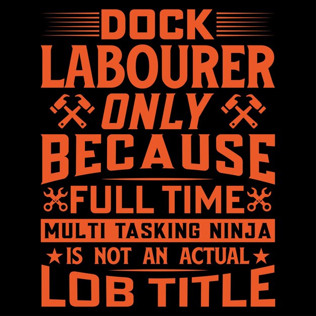 Gritty Dock Worker's Defiant Slogan with Crossed Hammers | Jiffy Designs