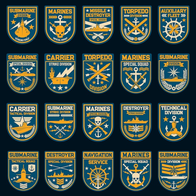 Comprehensive Collection of Vintage Navy Insignia and Emblems | Jiffy ...