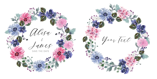 Romantic Floral Wreaths with Elegant Handwritten Names | Jiffy Designs