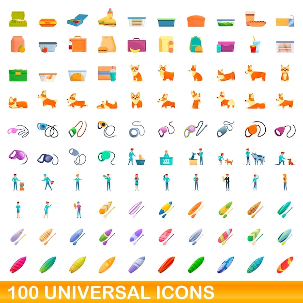 Vibrant Collection of 100 Diverse Universal Icons | Jiffy Designs