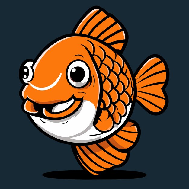 Cheerful Aquatic Creature: Vibrant Cartoon Fish Design | Jiffy Designs