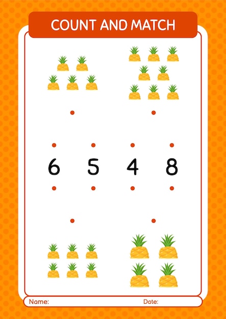 Vibrant Pineapple Counting and Matching Activity | Jiffy Designs