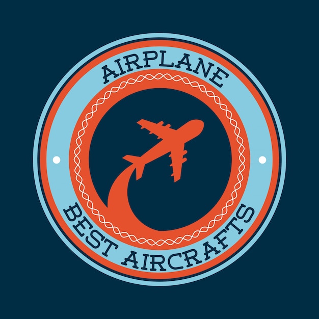 Vintage Aircraft Emblem with Soaring Plane Silhouette | Jiffy Designs