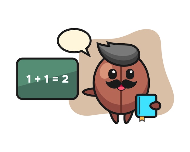 Adorable Coffee Bean Mascot Teaching Math Equation | Jiffy Designs