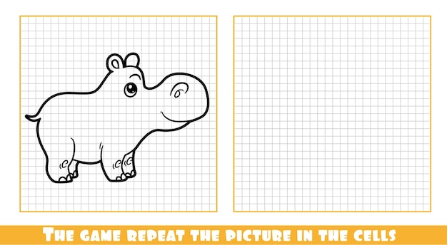 Adorable Hippo Graphic Collection with Grid Background | Jiffy Designs