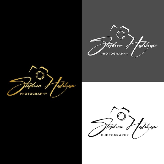 Elegant Photography Logo with Camera Silhouette and Cursive Text ...