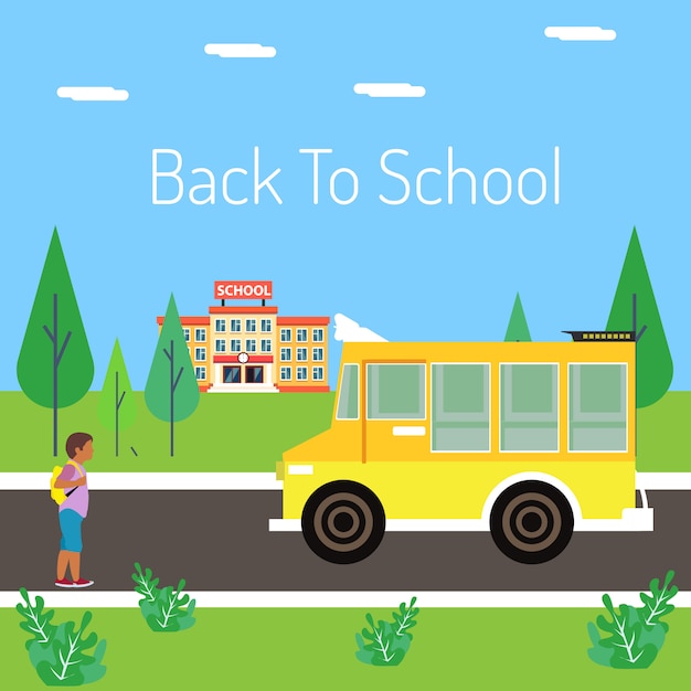 Vibrant Back to School Illustration with School Bus Scene | Jiffy Designs