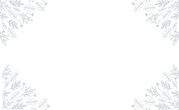 Elegant Winter Foliage Border Frames Blank Canvas | Jiffy Designs