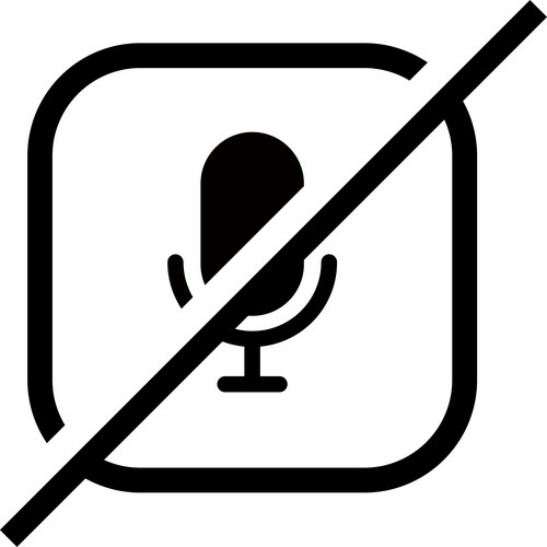 Microphone Mute Button. Simple Black Vector. Editable Vector. | Jiffy ...
