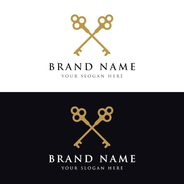 Elegant Golden Crossed Keys Logo for Luxury Brand | Jiffy Designs