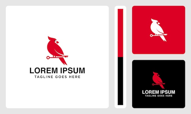 Minimalist Cardinal Bird Logo Design | Jiffy Designs