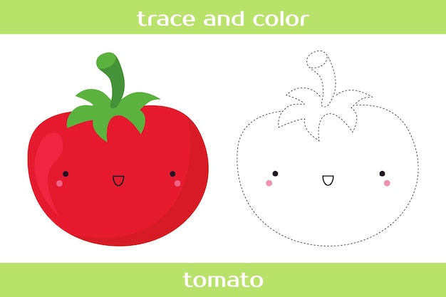 Adorable Tomato: A Vibrant Fruit for Tracing and Coloring | Jiffy Designs