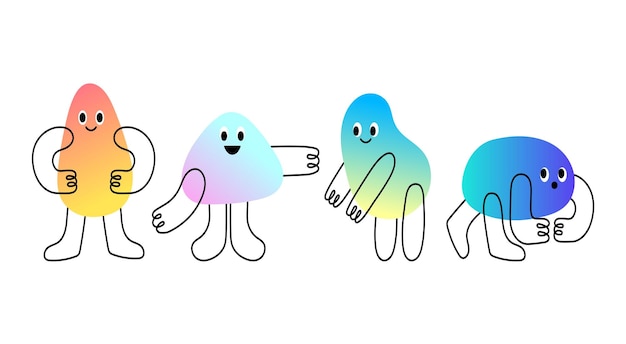 Whimsical Blob Creatures in Vibrant Colors | Jiffy Designs