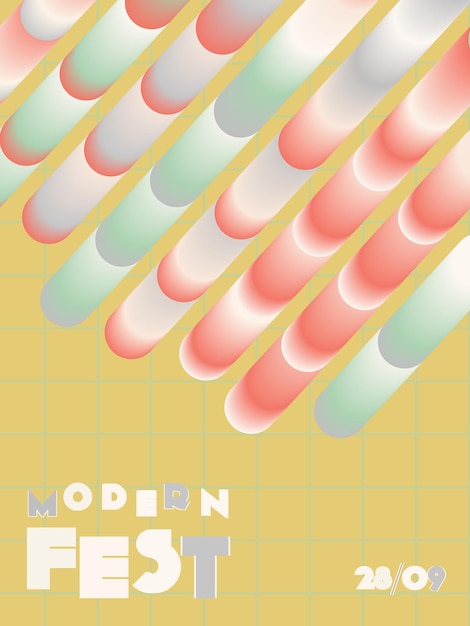 Vibrant Geometric Shapes Adorn Modern Fest Banner | Jiffy Designs