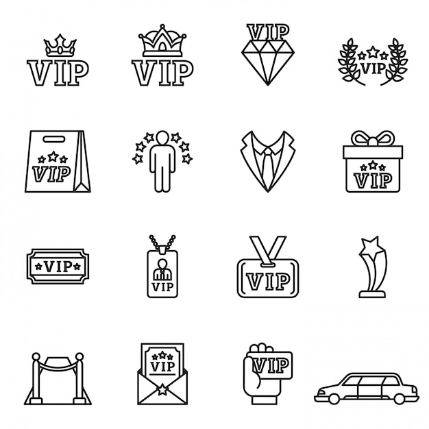 Elegant VIP Symbols: Crowns, Diamonds, and Laurels Depicting Prestige ...