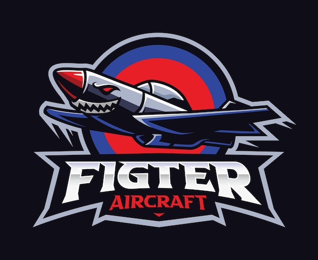 Fierce Fighter Aircraft Logo with Powerful Shark Emblem | Jiffy Designs