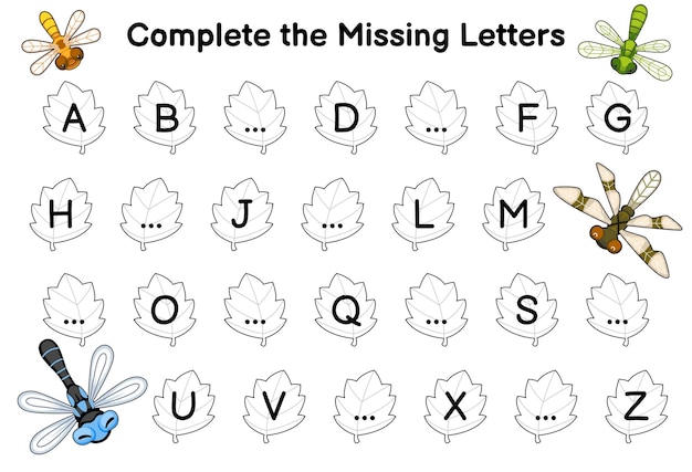 Diverse Insect-Themed Shapes with Missing Letters for Educational ...