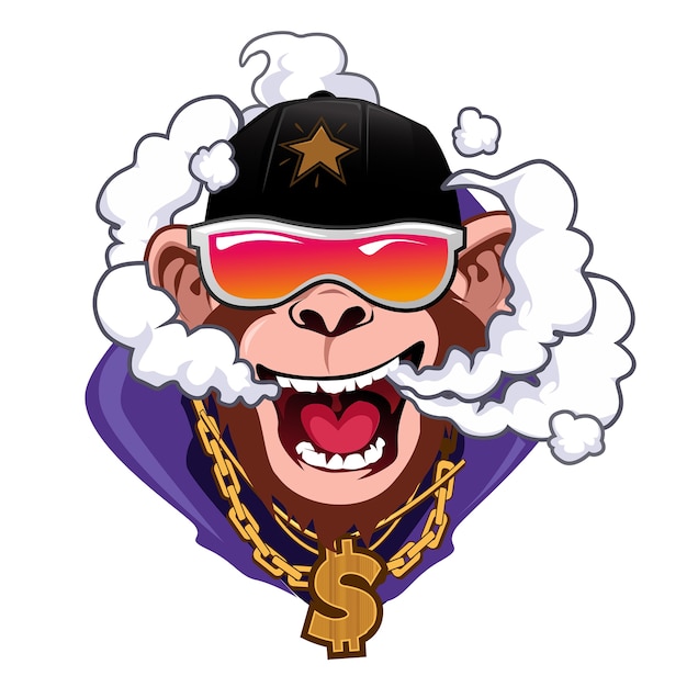Rambunctious Monkey Pirate Sporting Flashy Shades and Accessories ...