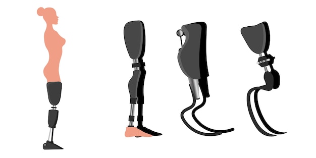Stylized Prosthetic Limbs in Minimalist Silhouette Design | Jiffy Designs