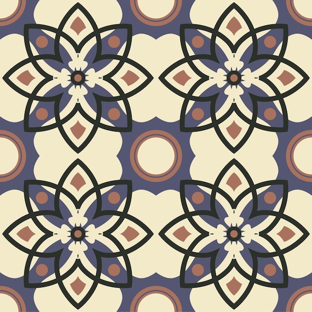 Ornate Floral Medallion Pattern in Earthy Tones | Jiffy Designs