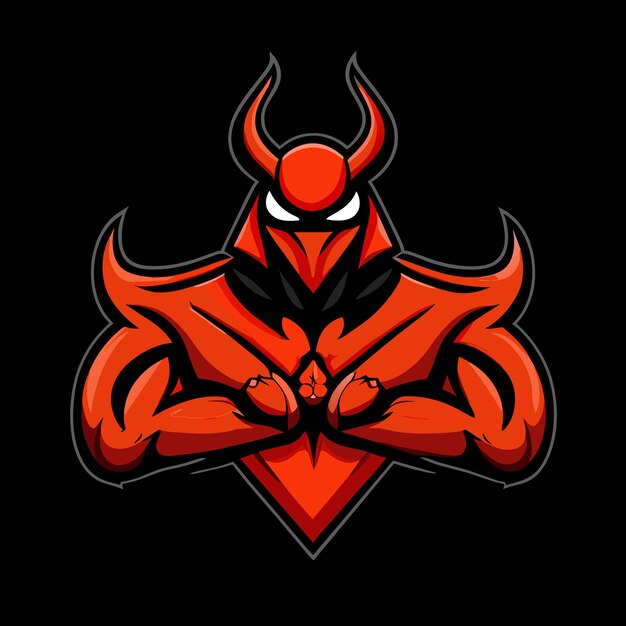 Fierce Demonic Emblem with Striking Red and Black Design | Jiffy Designs
