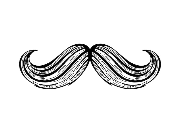 Elegant Monochrome Mustache Illustration | Jiffy Designs