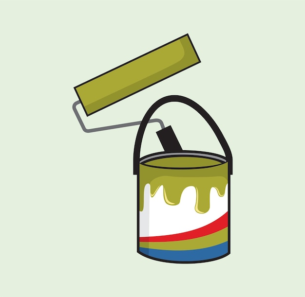 Vibrant Paint Can and Roller Brush Illustration | Jiffy Designs