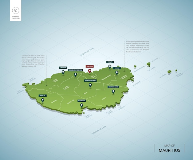 Vibrant Map of Mauritius with Scenic Landmarks and Signposts | Jiffy ...