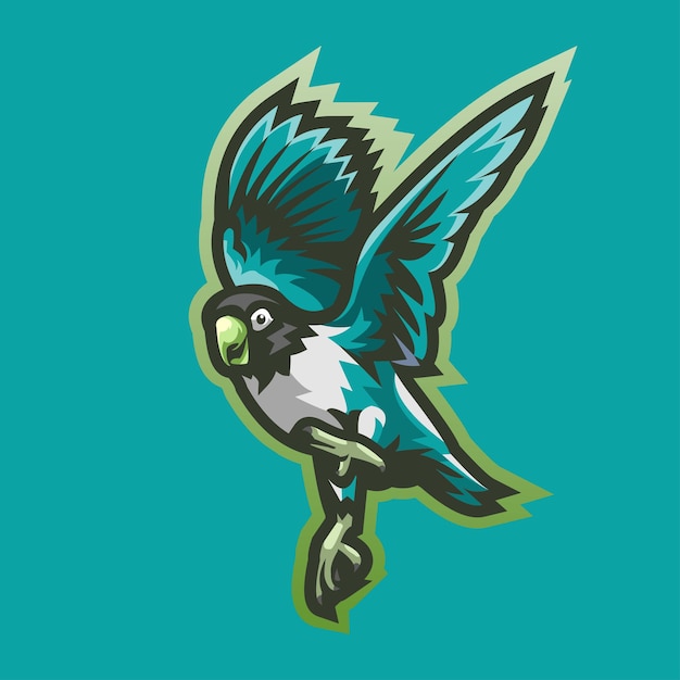 Vibrant Winged Magpie Emblem in Retro Illustration Style | Jiffy Designs