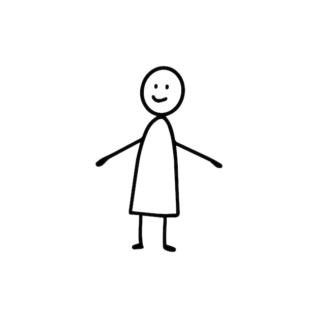 Cheerful Stick Figure with Smiling Face | Jiffy Designs