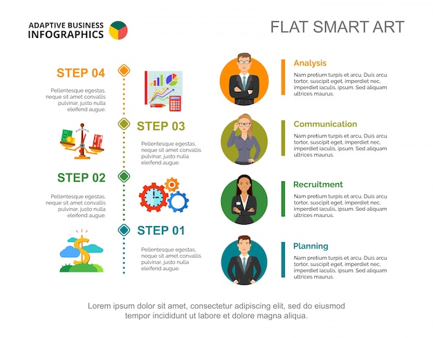 Flat Smart Art Infographic Illustration with Step-by-Step Process ...