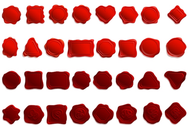 Vibrant Red Wax Seals: A Diverse Collection of Shapes and Textures ...