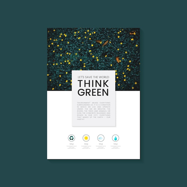 Modern Eco-Friendly Design with 'Think Green' Typography and Patterns ...