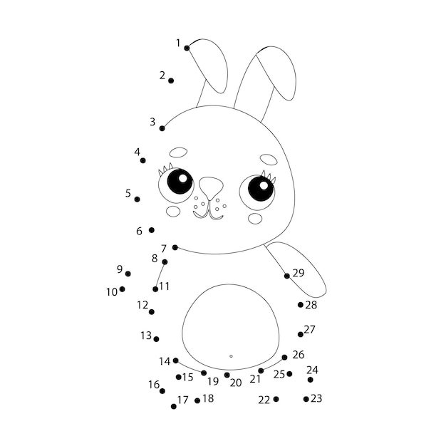 Adorable Bunny Dot-to-Dot Puzzle | Jiffy Designs