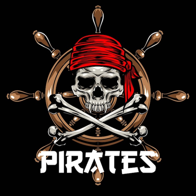 Iconic Pirate Skull and Crossbones Emblem on Dark Background | Jiffy ...