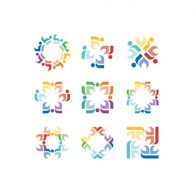 Vibrant Geometric Symbols in Playful Overlapping Patterns | Jiffy Designs