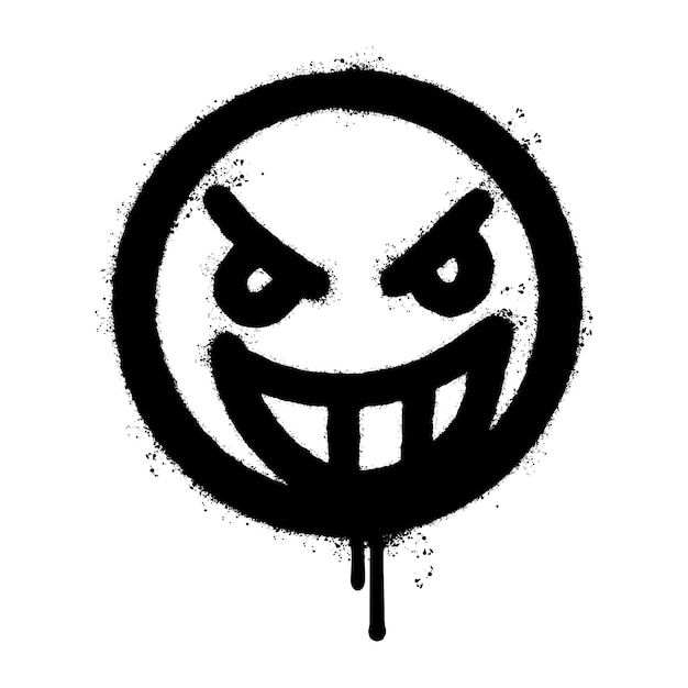 Menacing Graffiti Smiley Face with Sinister Expression | Jiffy Designs