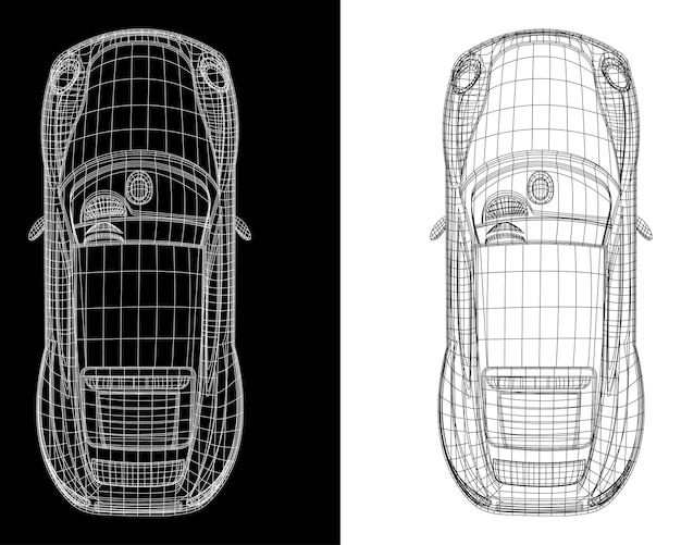 Sleek and Stylized Wireframe Model of a Modern Sports Car | Jiffy Designs