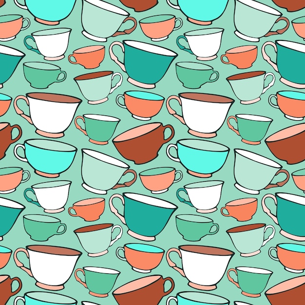 Vibrant Teacup Mosaic: A Captivating Blend of Colors and Shapes | Jiffy ...