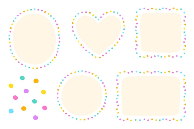 Vibrant Polka Dot Frames and Shapes Collection | Jiffy Designs